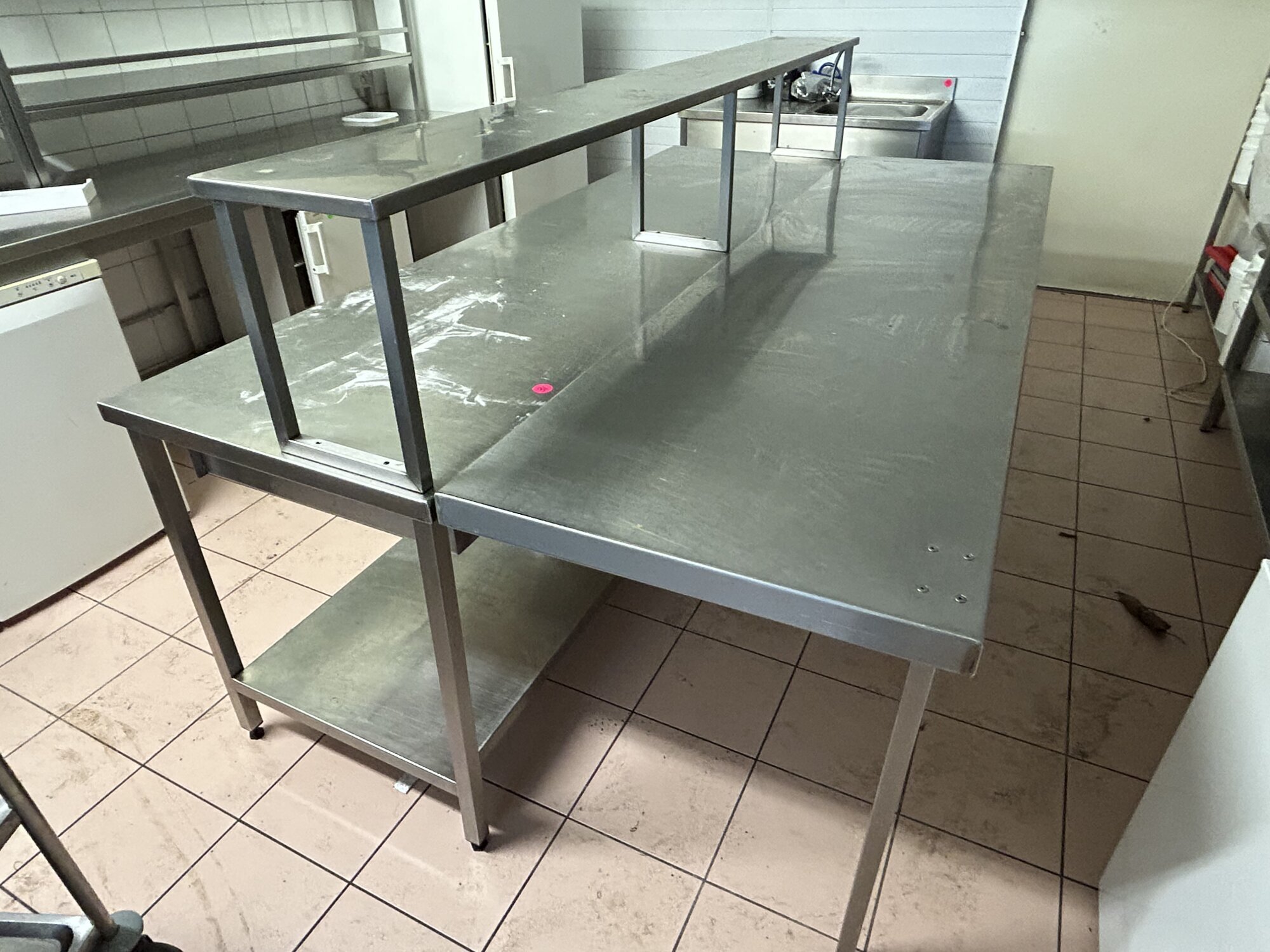 Inox werktafel met opzetstuk + inklapbaar werkblad | Komerco