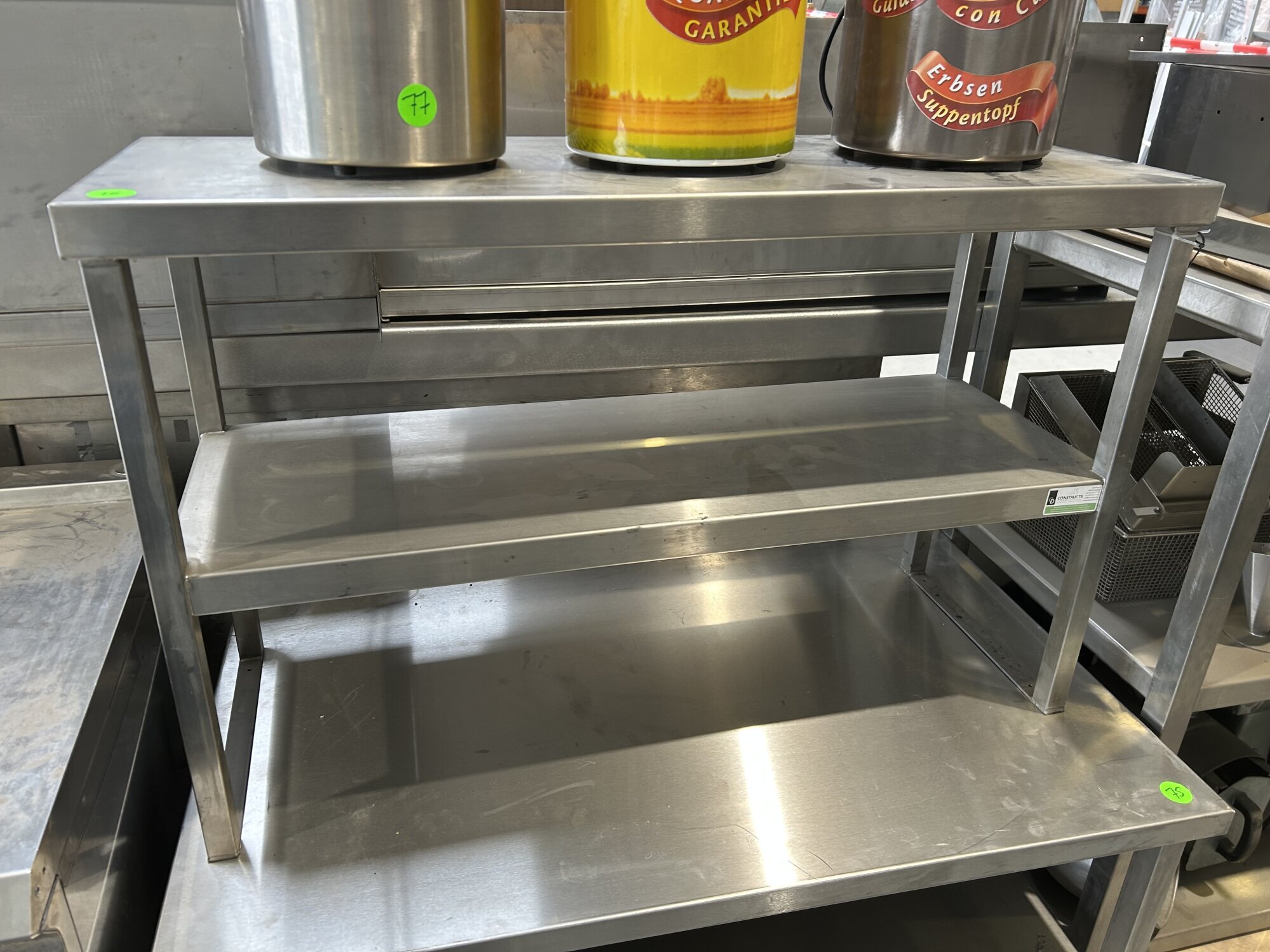 Inox rek/tafel opbouw 2 niveaus | Komerco