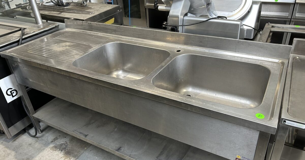 Inox spoelbak met onderbouw legplank | Komerco