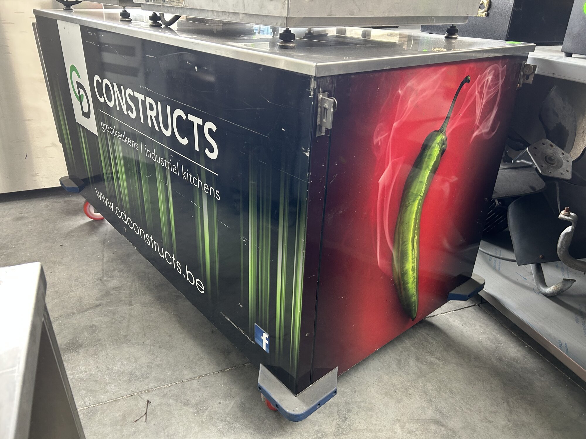 Inox tafel op wielen 3niveaus | Komerco